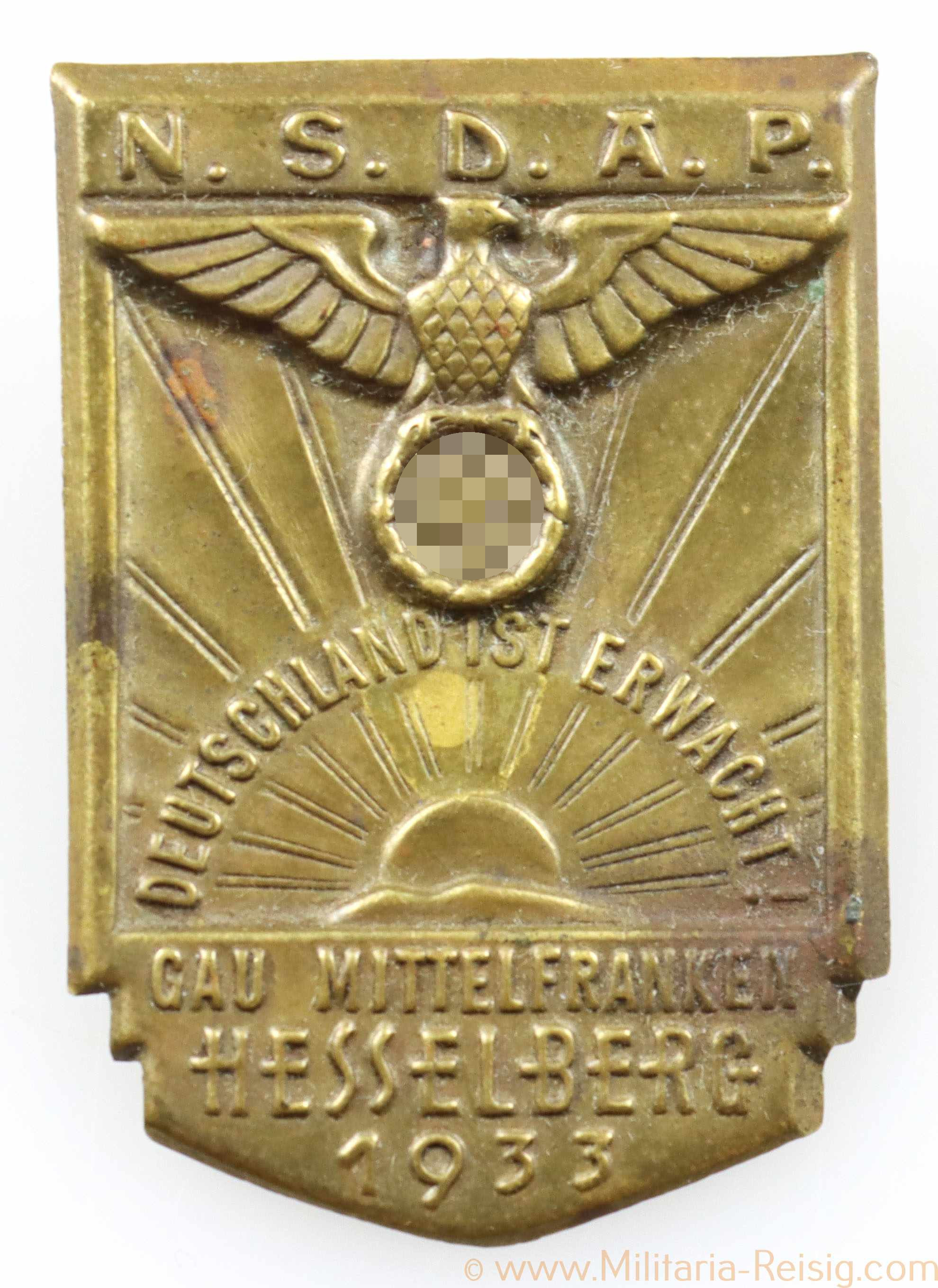 NSDAP Abzeichen Gau Mittelfranken Hesselberg 1933 | Militaria-Reisig