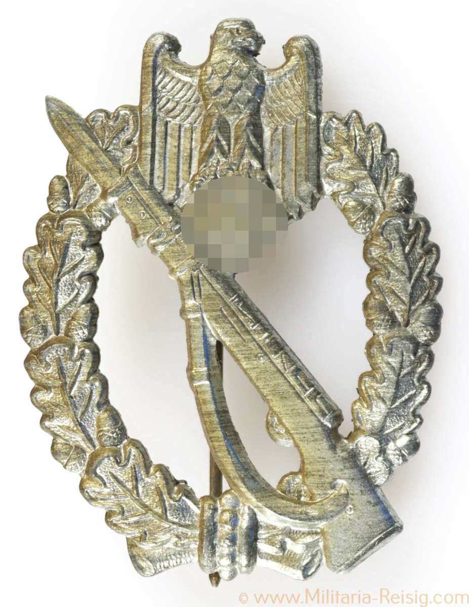 Infanteriesturmabzeichen in Silber, 4 Nieter Variante | Militaria-Reisig
